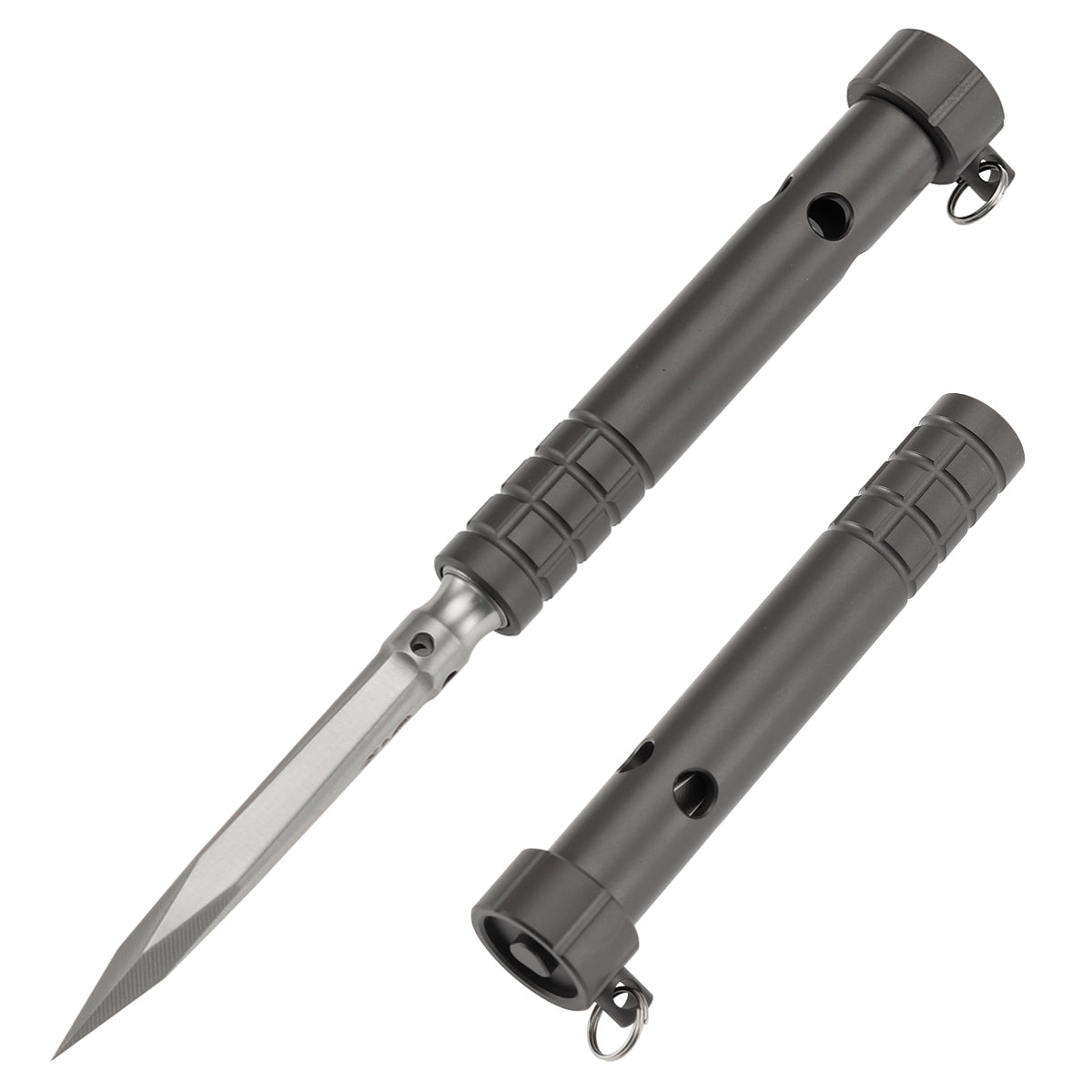 Kansept EDC Stiletto Satin 5Cr13 Blade & Grey Anodized Titanium Design