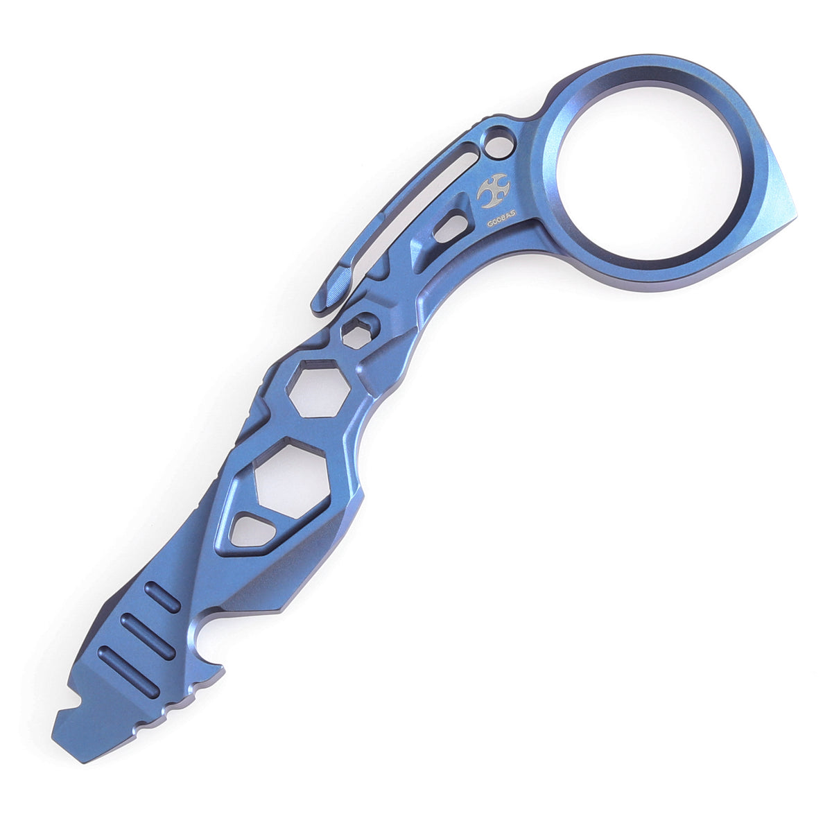 Kansept PryMate Blue Anodized Titanium EDC Pry Bar - Glass Breaker, Bo ...